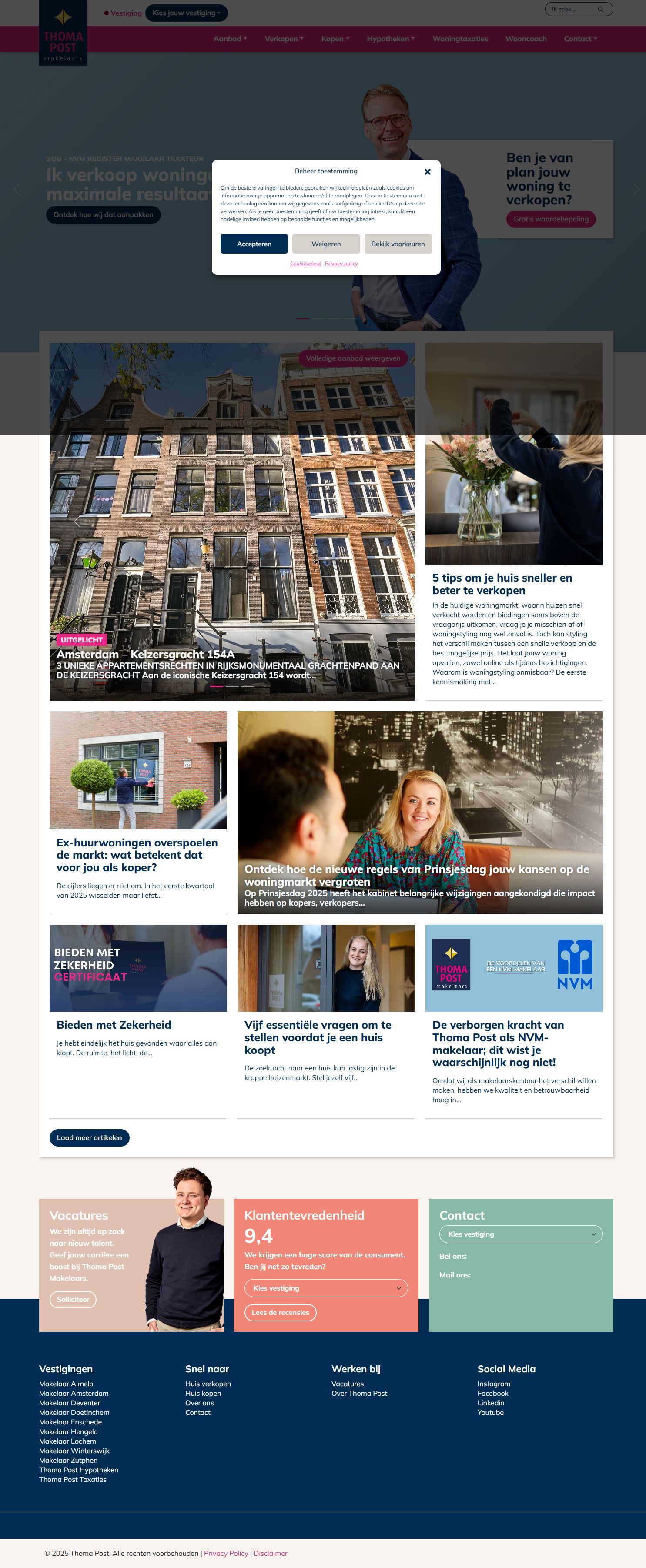 Thoma Post Makelaars Hengelo note donne une 9.2 sur la base de 32 avis